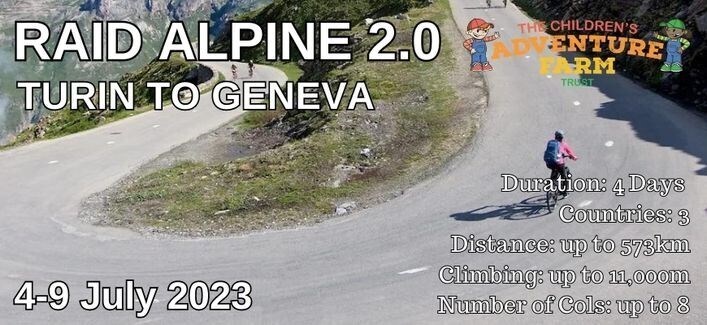 The Children's Adventure Farm Trust: Raid Alpine 2.0 Turin to Geneva cycle
